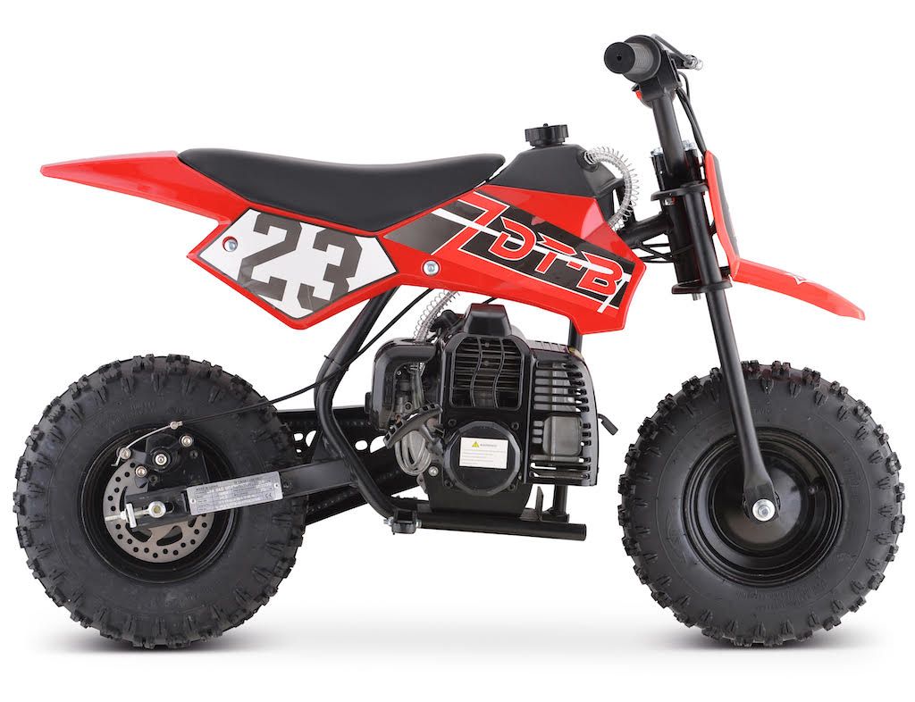 RED GBMOTO 50CC 2-Stroke Gas Kids Dirt Bike, Fully Automatic, 95% Asse